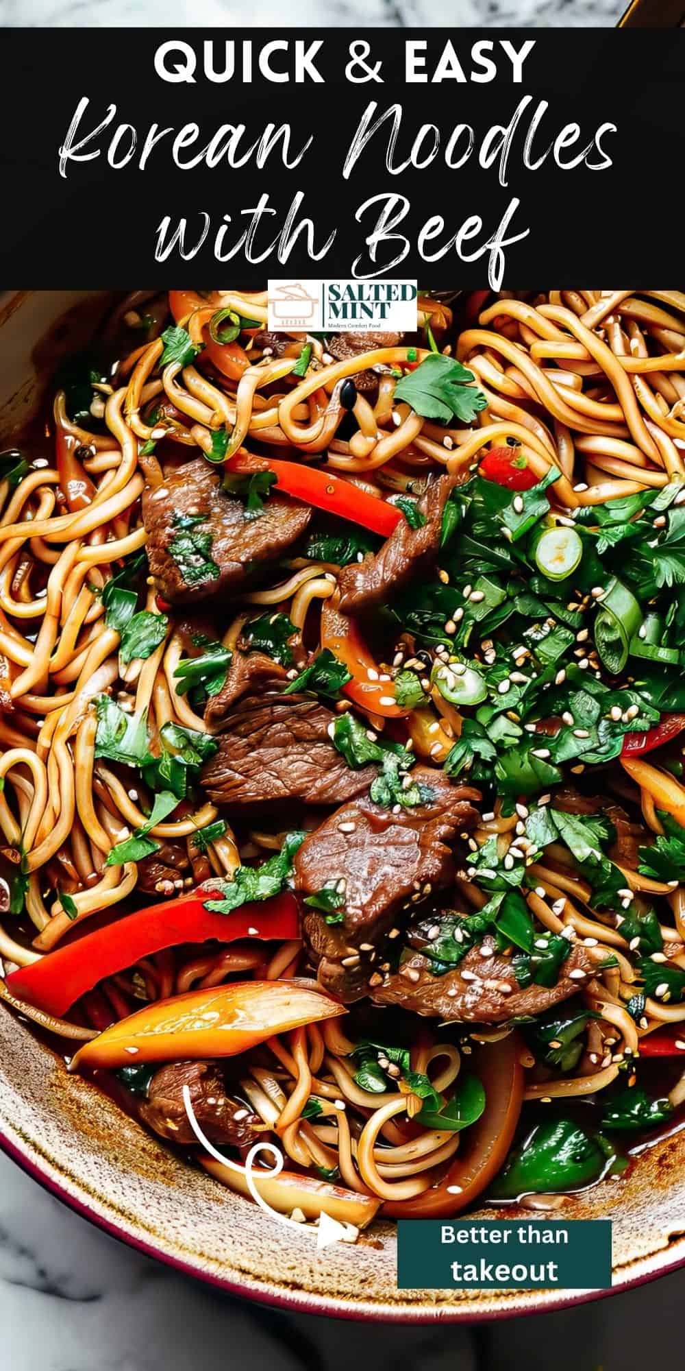 Easy Korean Noodles with Beef • Salted Mint