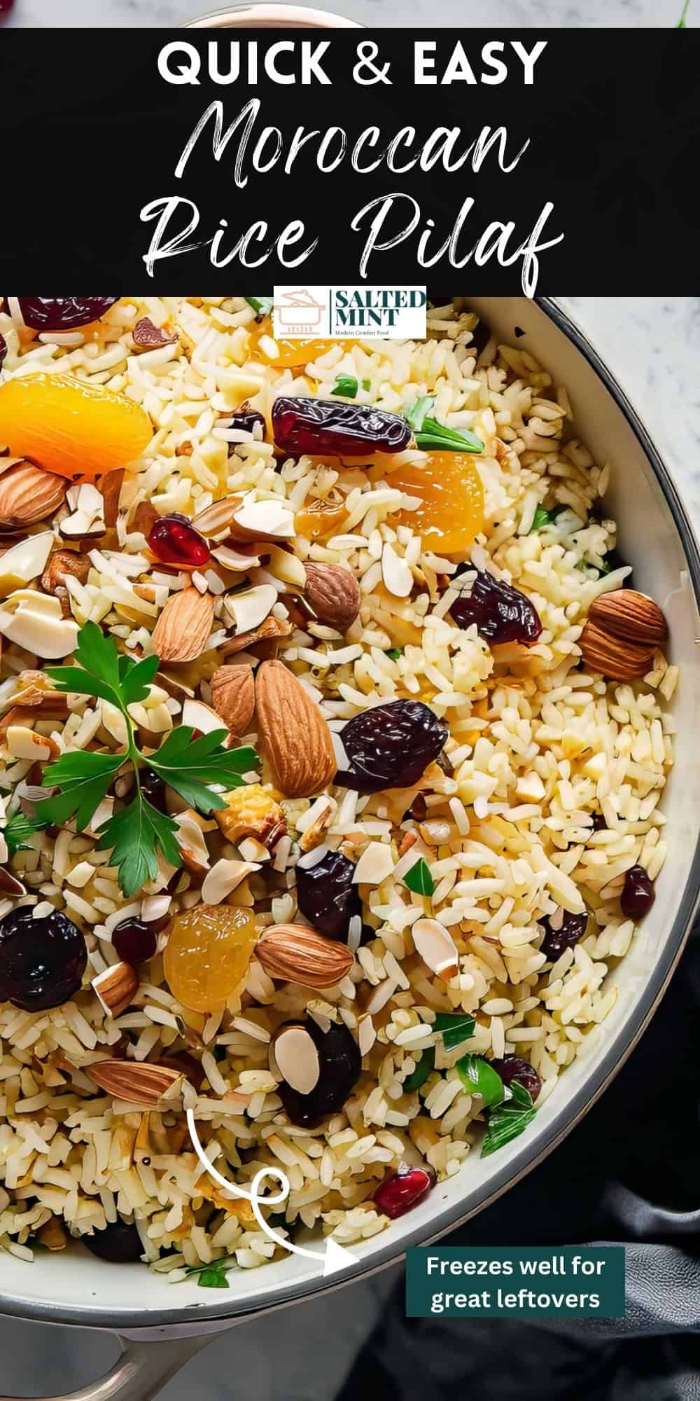 One Pot Simple Moroccan Rice Pilaf • Salted Mint