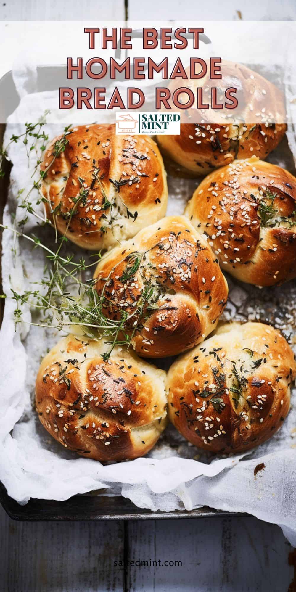 The Best Homemade Bread Rolls • Salted Mint
