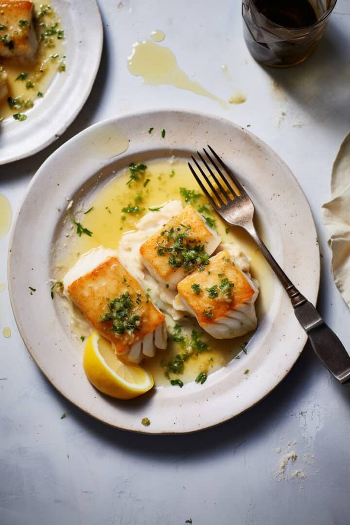 Easy Pan Fried Cod With Lemon Butter Sauce • Salted Mint