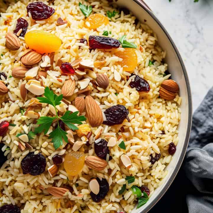 One Pot Simple Moroccan Rice Pilaf • Salted Mint