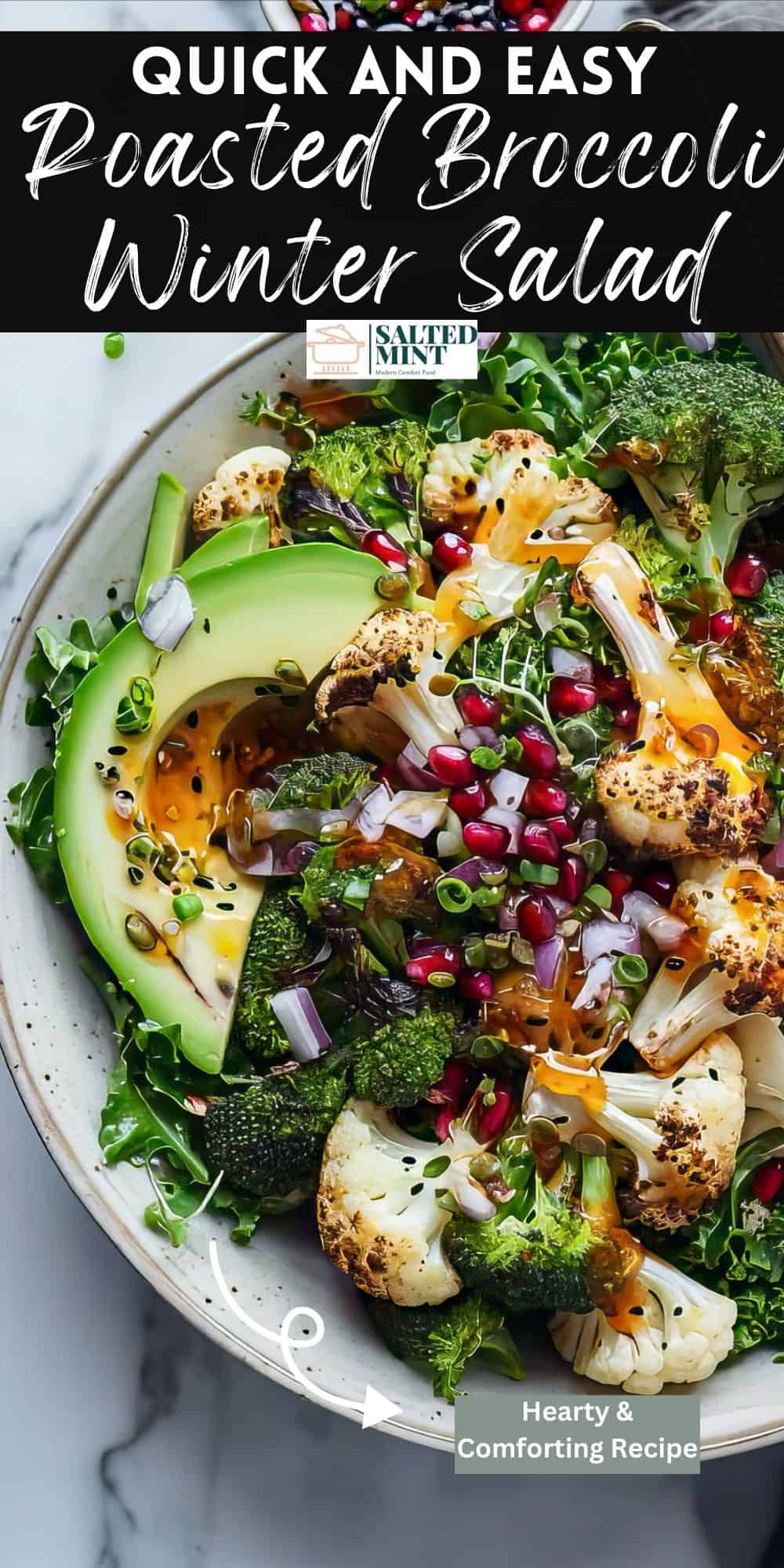The BEST Warm Roasted Broccoli Winter Salad • Salted Mint