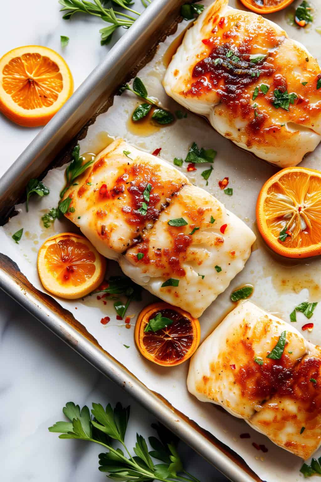 Easy Sheet Pan Cod With Citrus Hoisin Glaze • Salted Mint